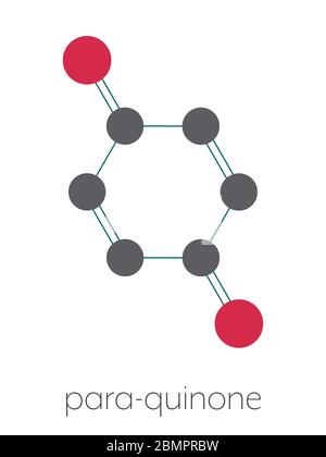 Benzoquinone (quinone, para-benzoquinone) molecule. Stylized skeletal ...