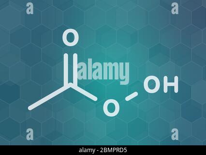 Peracetic acid (peroxyacetic acid, paa) disinfectant molecule. Organic ...