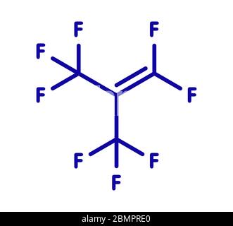 Perfluoroisobutene fluorocarbon molecule. Skeletal formula Stock Photo ...