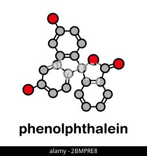 Phenolphthalein indicator molecule. Used in acid base titrations and as ...