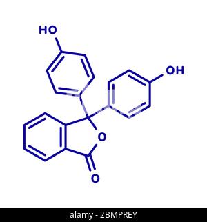 Phenolphthalein indicator molecule. Used in acid base titrations and as ...