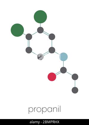 Propanil herbicide molecule. Skeletal formula Stock Photo - Alamy