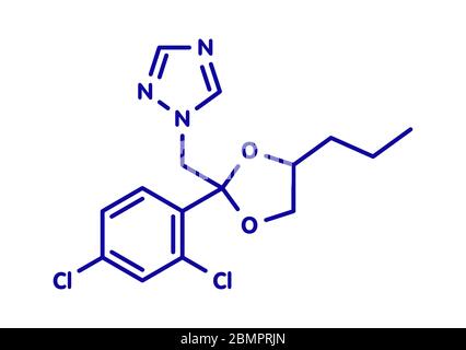 Propiconazole fungicide molecule, used in agriculture for crop ...