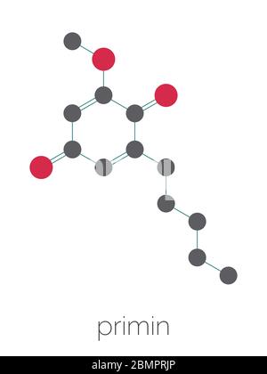 Primin primrose plant allergen molecule. Skeletal formula Stock Photo ...