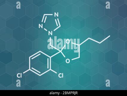 Propiconazole fungicide molecule, used in agriculture for crop ...