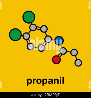 Propanil herbicide molecule. Skeletal formula Stock Photo - Alamy