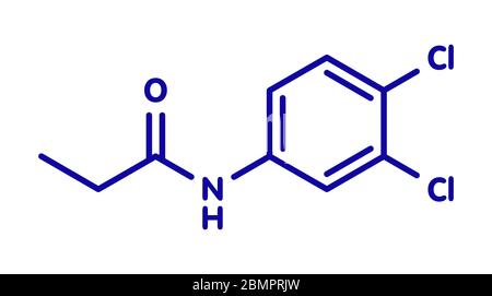Propanil herbicide molecule. Skeletal formula Stock Photo - Alamy