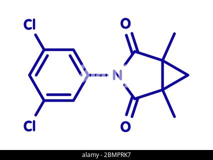 Procymidone pesticide molecule. Skeletal formula Stock Photo - Alamy