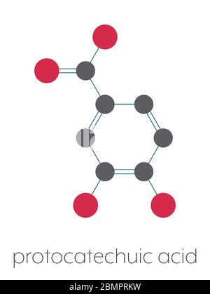 Protocatechuic acid, PCA molecule. It is 3,4-dihydroxybenzoic, phenolic ...