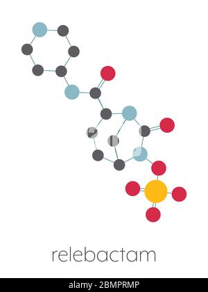 Relebactam drug molecule. Beta-lactamase inhibitor that is administered ...