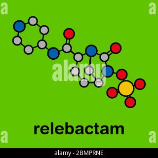 Relebactam drug molecule. Beta-lactamase inhibitor that is administered ...