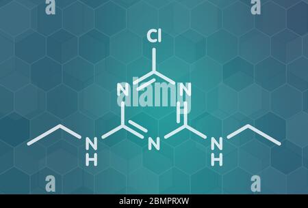Simazine herbicide molecule. Skeletal formula Stock Photo - Alamy