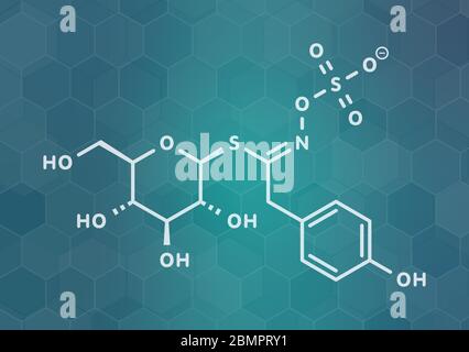 Sinalbin glucosinolate molecule. Present in seeds of white mustard ...