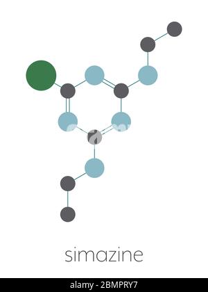 Simazine herbicide molecule. Skeletal formula Stock Photo - Alamy