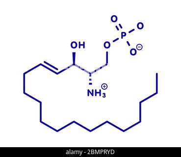 Sphingosine-1-phosphate (S1P) signalling molecule. Skeletal formula ...