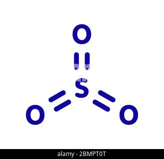 Sulfur trioxide pollutant molecule. Principal agent in acid rain ...