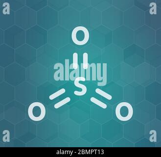 Sulfur trioxide pollutant molecule. Principal agent in acid rain ...
