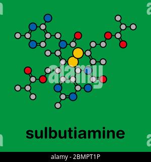 Vitamin B1, thiamine. Icon, chemical formula, molecular structure on ...