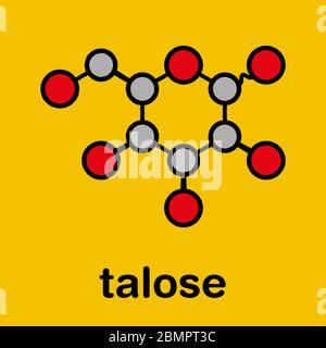 Talose sugar molecule (alpha-D-talopyranose). Stylized skeletal formula ...