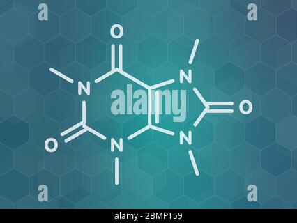 Theacrine molecule. Caffeine analog present in kucha tea. Stylized ...