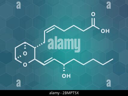 Thromboxane A2 (TXA2) molecule. Skeletal formula Stock Photo - Alamy