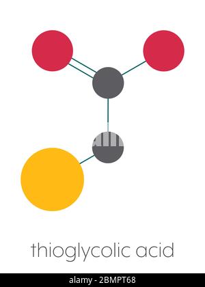 Thioglycolic acid (TGA) molecule. Used in chemical depilation and for ...