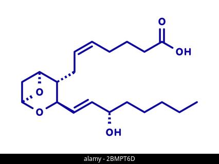 Thromboxane A2 (TXA2) molecule. Skeletal formula Stock Photo - Alamy