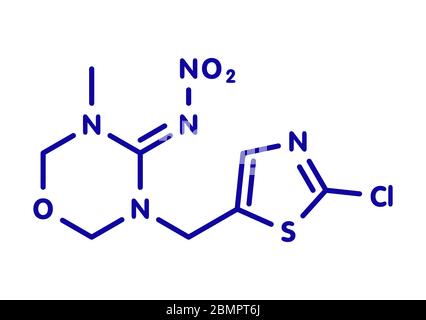 Thiamethoxam insecticide molecule (neonicotinoid class). Stylized ...