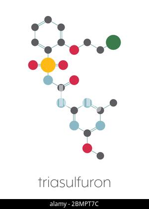Triasulfuron herbicide molecule. Skeletal formula Stock Photo - Alamy