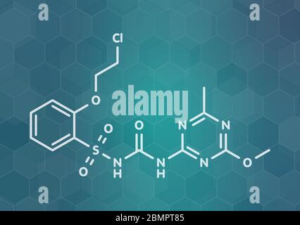 Triasulfuron herbicide molecule. Skeletal formula Stock Photo - Alamy