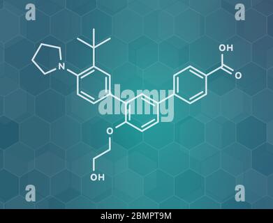 Trifarotene acne drug molecule. Skeletal formula Stock Photo - Alamy