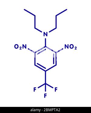 Trifluralin herbicide molecule. Skeletal formula Stock Photo - Alamy