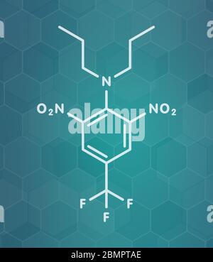 Trifluralin herbicide molecule. Skeletal formula Stock Photo - Alamy