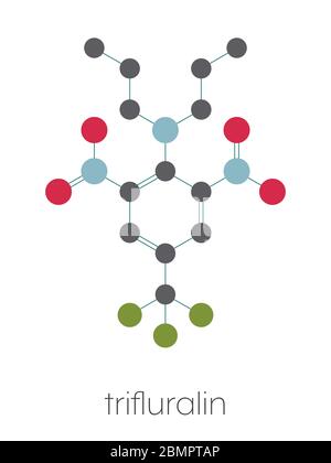 Trifluralin herbicide molecule. Skeletal formula Stock Photo - Alamy