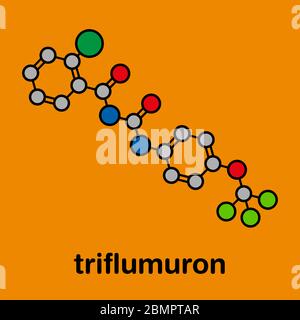 Triflumuron insecticide molecule. Stylized skeletal formula (chemical ...
