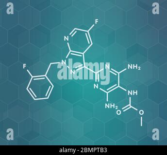 Vericiguat heart failure drug molecule. Skeletal formula Stock Photo ...