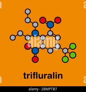 Trifluralin herbicide molecule. Skeletal formula Stock Photo - Alamy