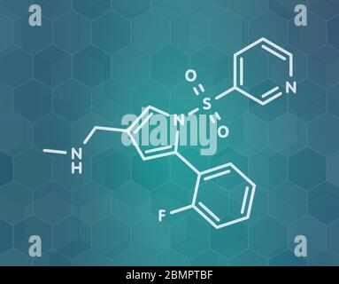 Vonoprazan drug molecule. Skeletal formula Stock Photo - Alamy