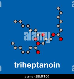 Triheptanoin drug molecule. Stylized skeletal formula (chemical ...