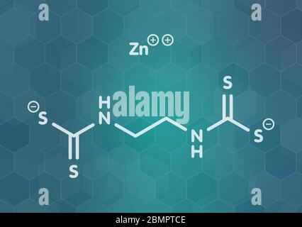 Zineb zinc organosulfur fungicide molecule. Skeletal formula Stock ...