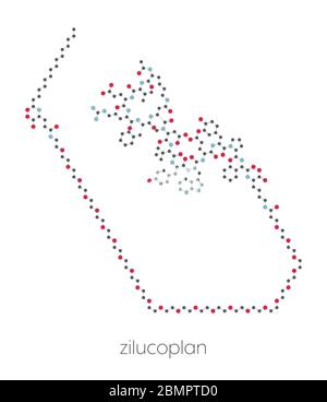 Zilucoplan myasthenia gravis drug molecule. Skeletal formula Stock ...