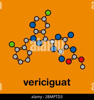 Vericiguat heart failure drug molecule. Skeletal formula Stock Photo ...