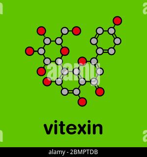 Vitexin passion flower molecule. Stylized skeletal formula (chemical ...