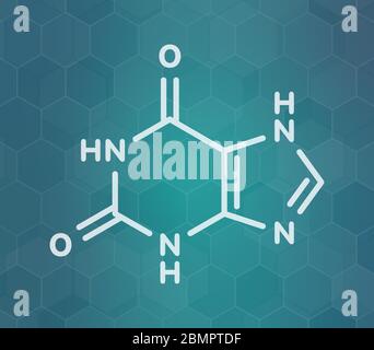 Xanthine purine base molecule. Skeletal formula Stock Photo - Alamy