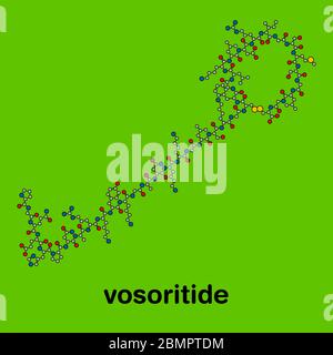 Vosoritide achondroplasia drug molecule. Skeletal formula Stock Photo ...