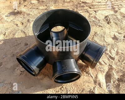 Multi junction drain pipe fitting in construction site for house sewage ...