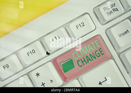 Writing note showing Climate Change. Business photo showcasing Increase ...