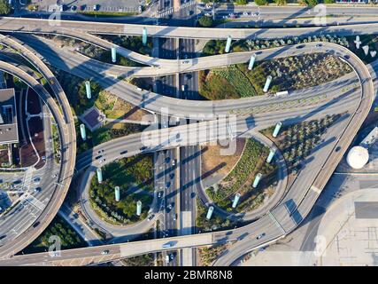 Aerial view of the road junction, intersections, roads, bridges Stock ...