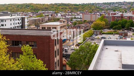 Part of the south Oakland neighborhood and buildings of UPMC ...