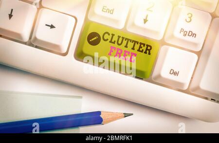 Conceptual hand writing showing Clutter Free. Business photo showcasing ...